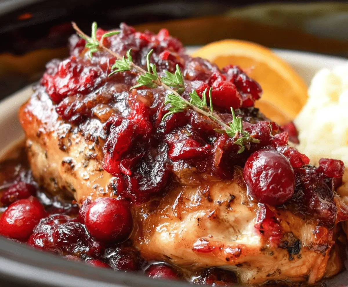 Easy Slow Cooker Cranberry Chicken