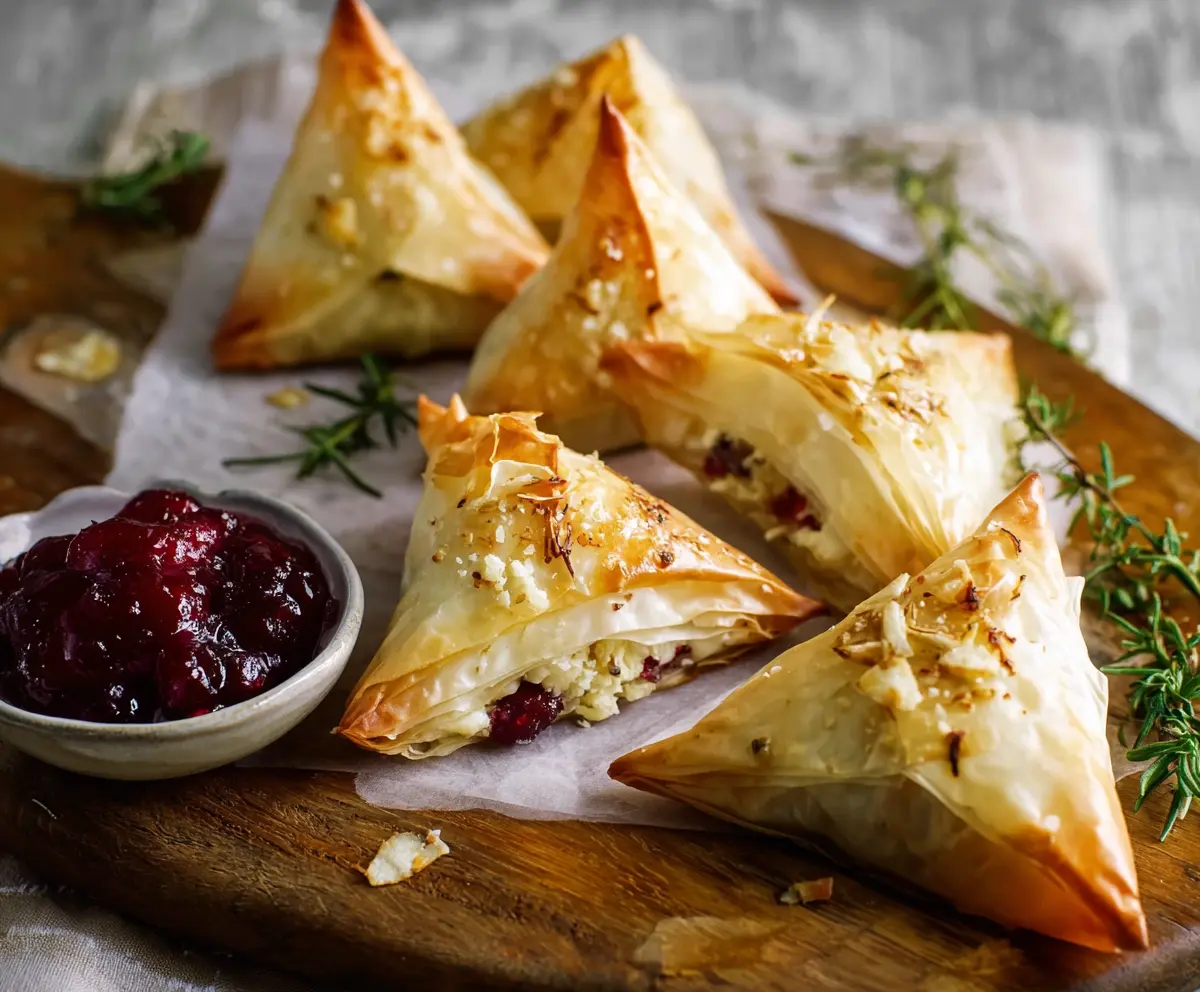 Easy Cranberry Brie Filo Pastries