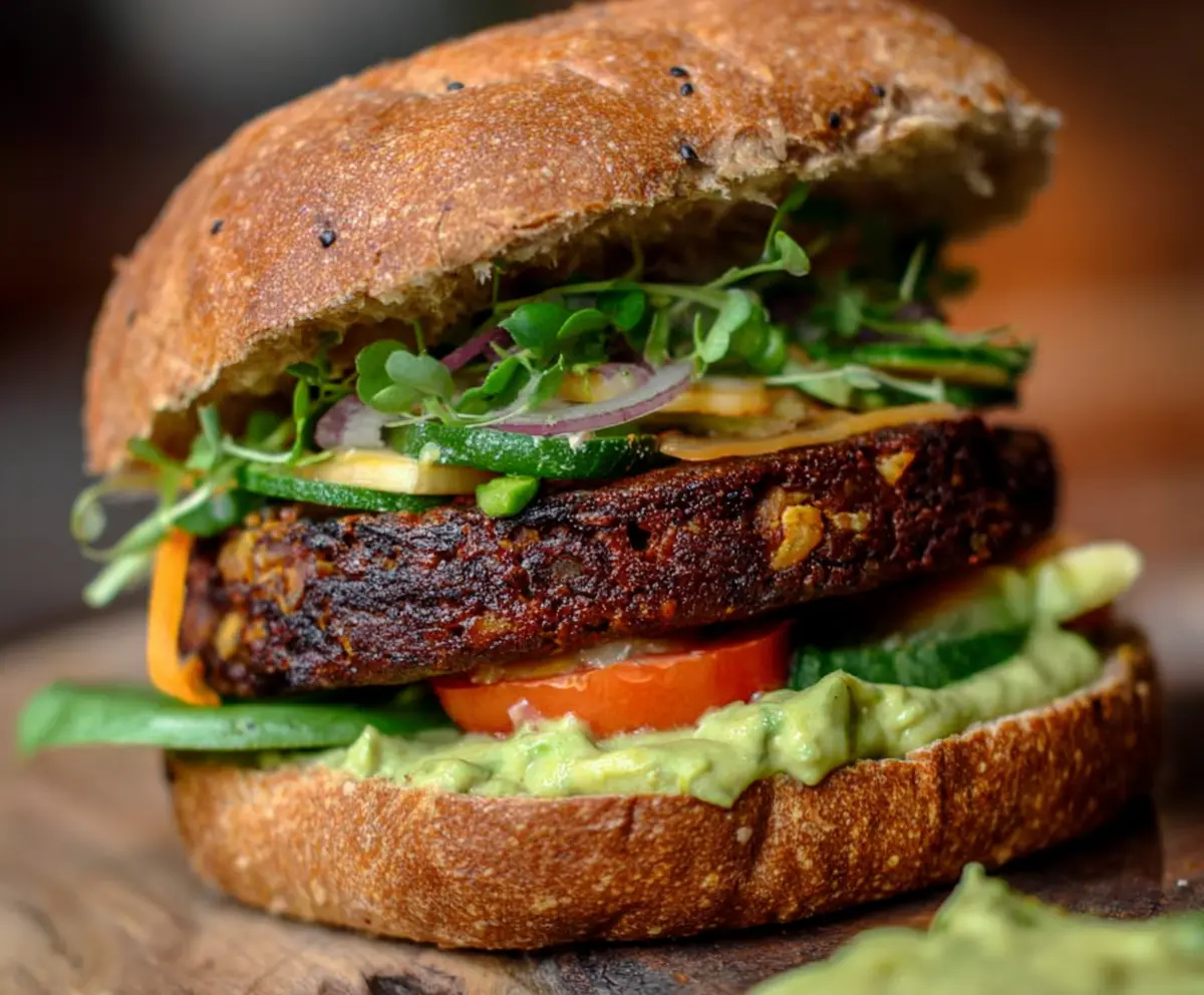 Tasty Green Goddess Black Bean Burger